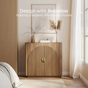 33" Modern Modular Sideboard with Arched Fluted Doors