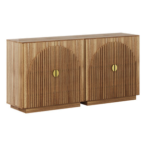 33" Arched Fluted Modular Sideboard Buffet Cabinets, Set of 2