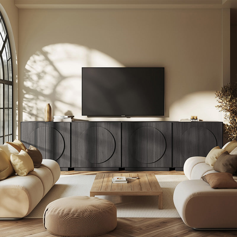 33" Circular Door Modular Sideboard Buffet Cabinets, Set of 4