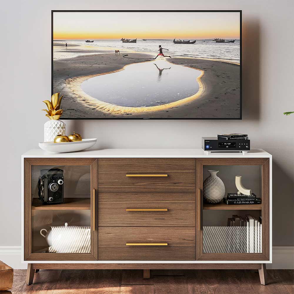 Troy Modern Sideboard Buffet Cabinet with 3 Drawers and 2 Doors