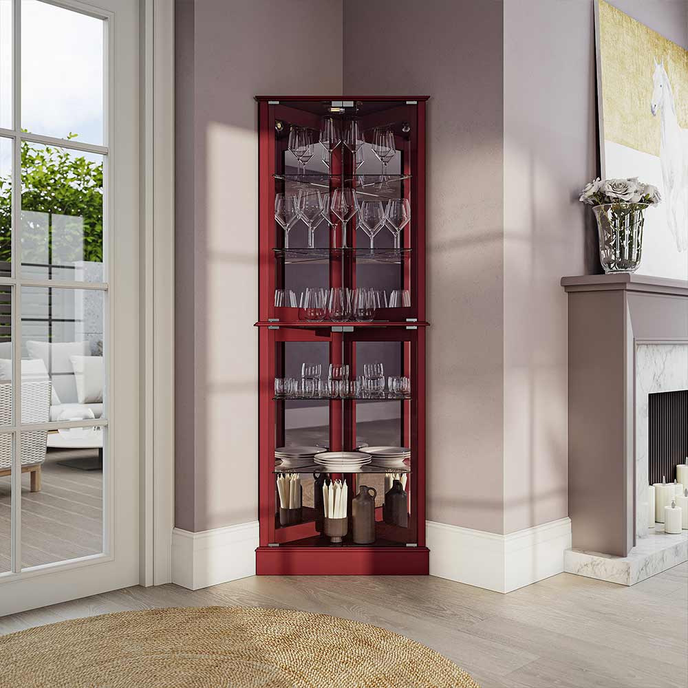 Lighted corner curio cabinet for sale store